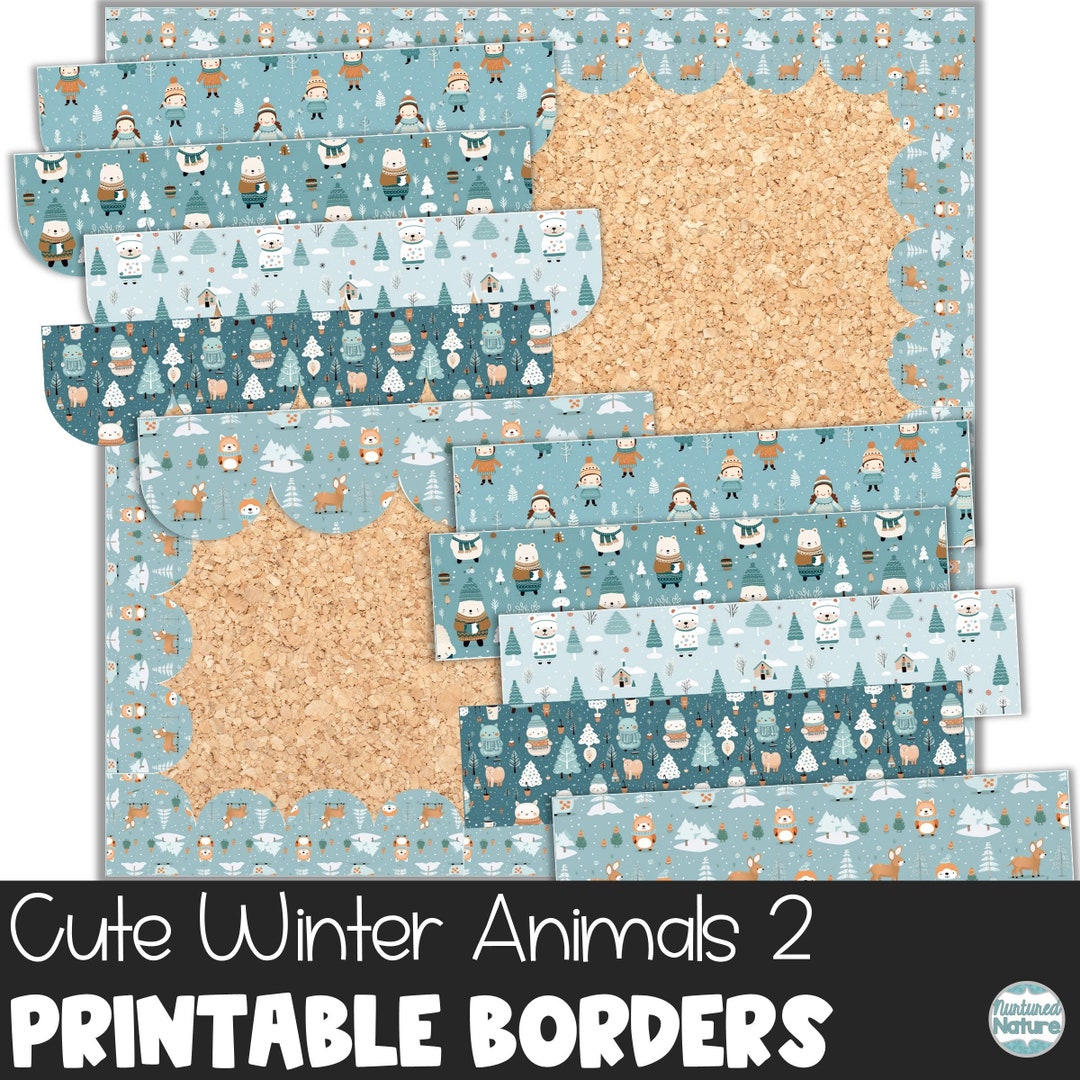 Winter Bulletin Board Border, Winter Woodland Animals, January Bulletin ...