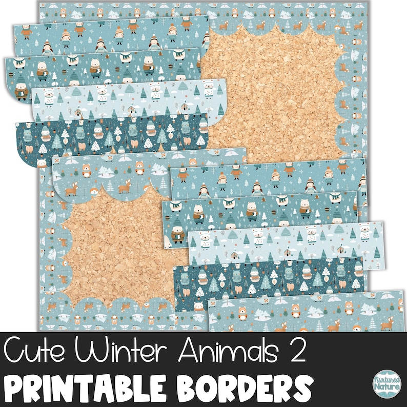 Winter Bulletin Board Border, Winter Woodland Animals, January Bulletin ...