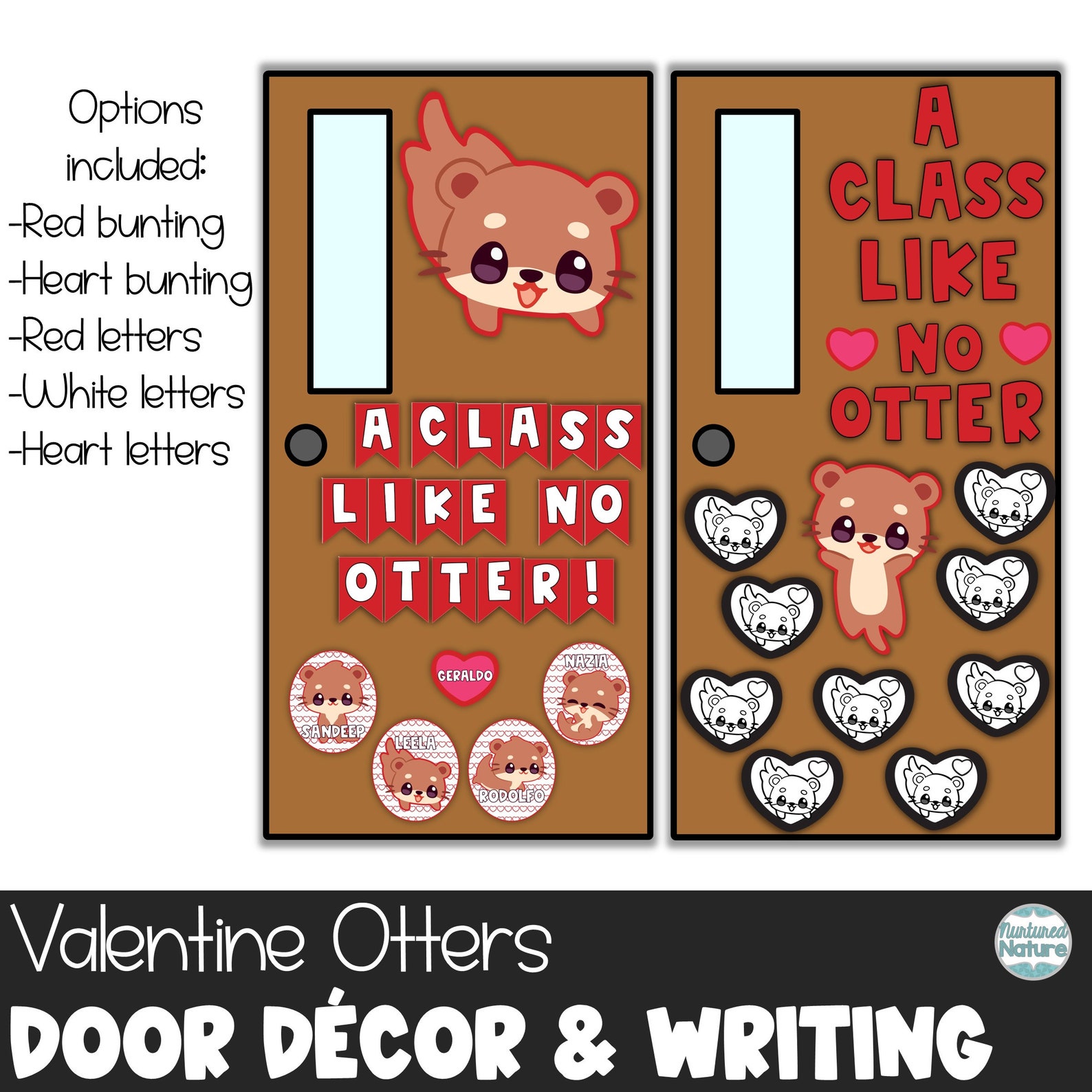 Valentine’s Day Decor Printable, Otter Decorations, Party Decorations ...
