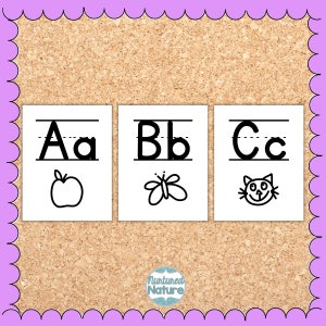 Lined Classroom Alphabet ABC Poster Set - Ink Saver Printable - Etsy