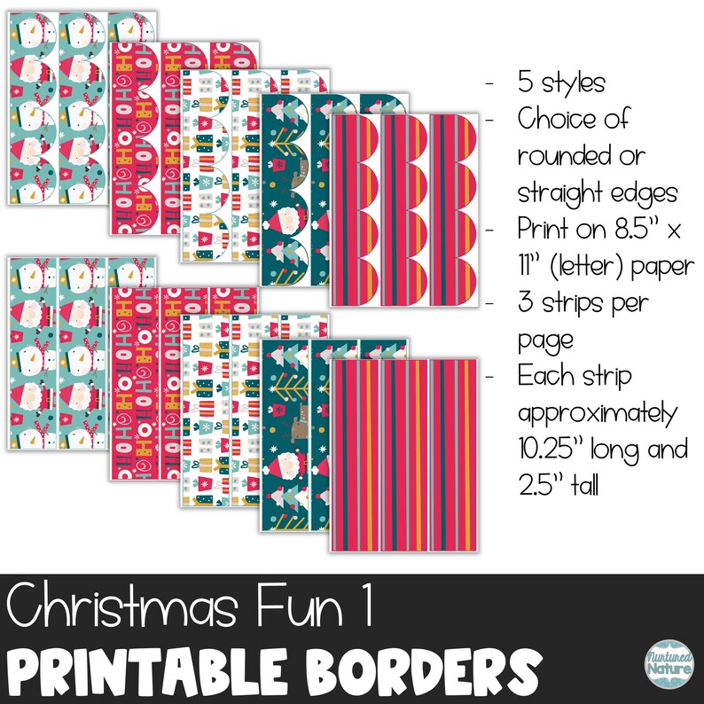 Christmas Bulletin Board Border, Santa Printable, December Bulletin ...