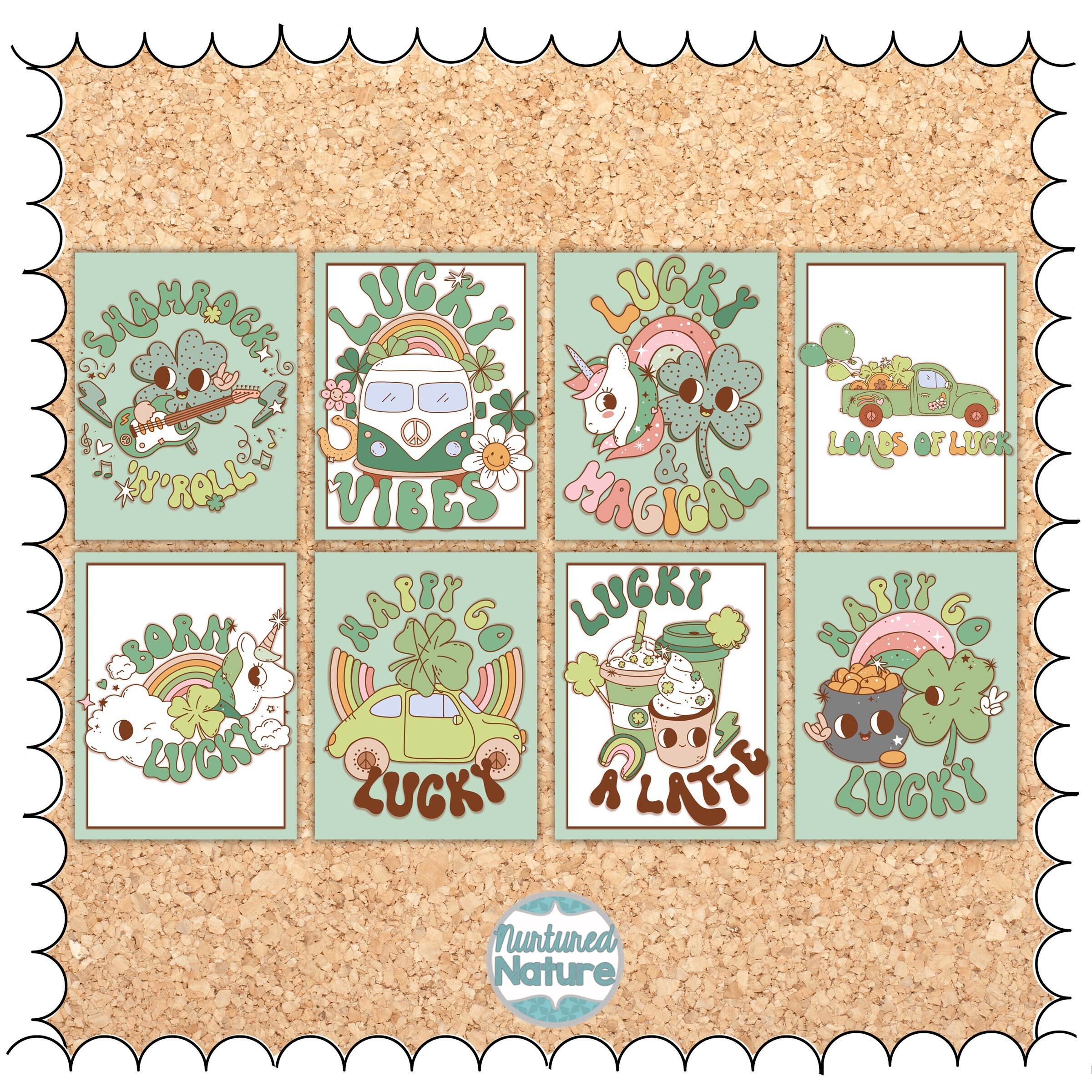 St. Patricks Day Bulletin Board Kit Retro Poster Digital - Etsy