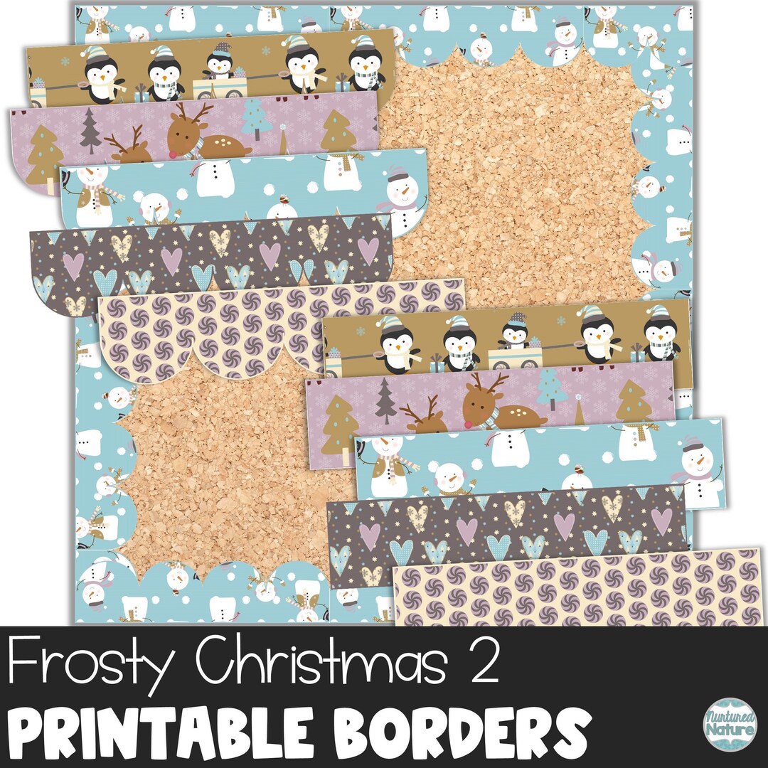 Christmas Bulletin Board Border, Penguin Printable, December Bulletin ...