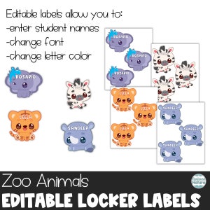 Editable Name Tags for School, Zoo Animal Printables, Cubby Tags ...