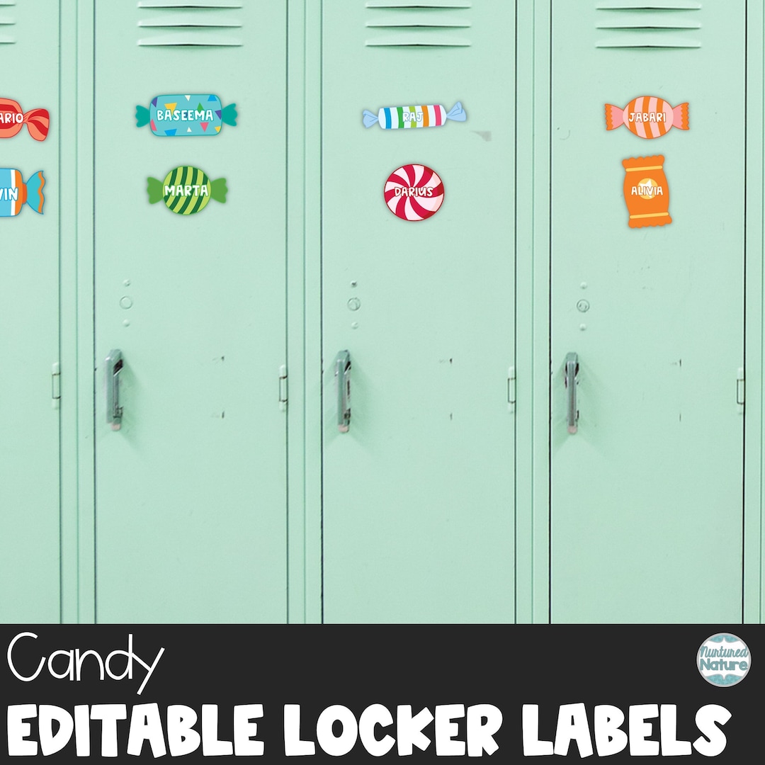 Editable Name Tags for School, Candy Theme Classroom, Cubby Tags ...