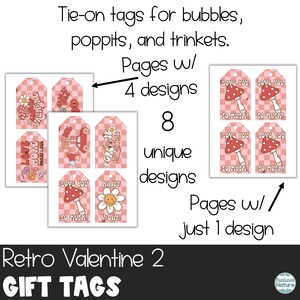 Retro Valentines Day Gift Tags Printable Pencil Tags, Valentines Party ...