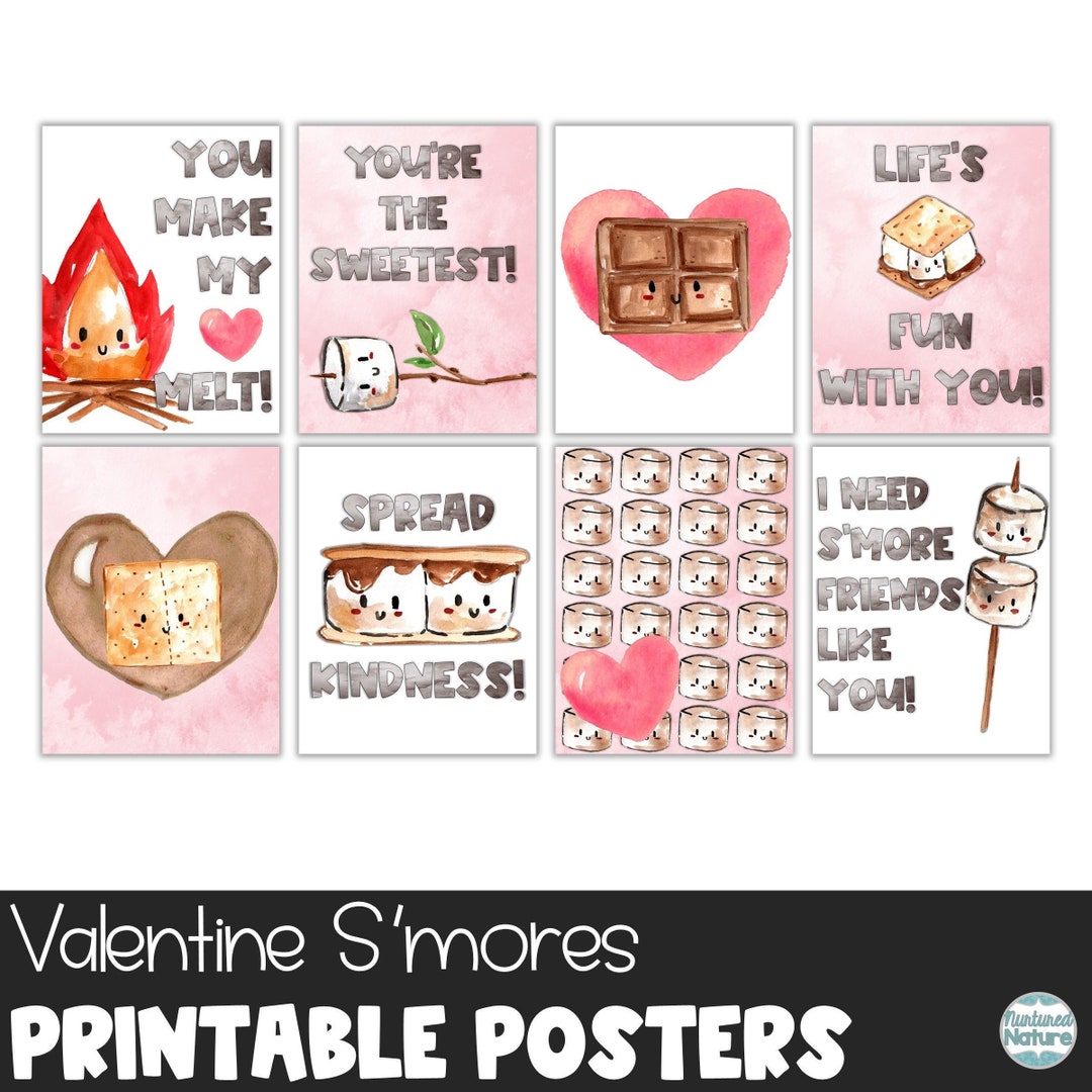 Valentine’s Day Bulletin Board, Printable Poster Set, S’mores Party Kit ...