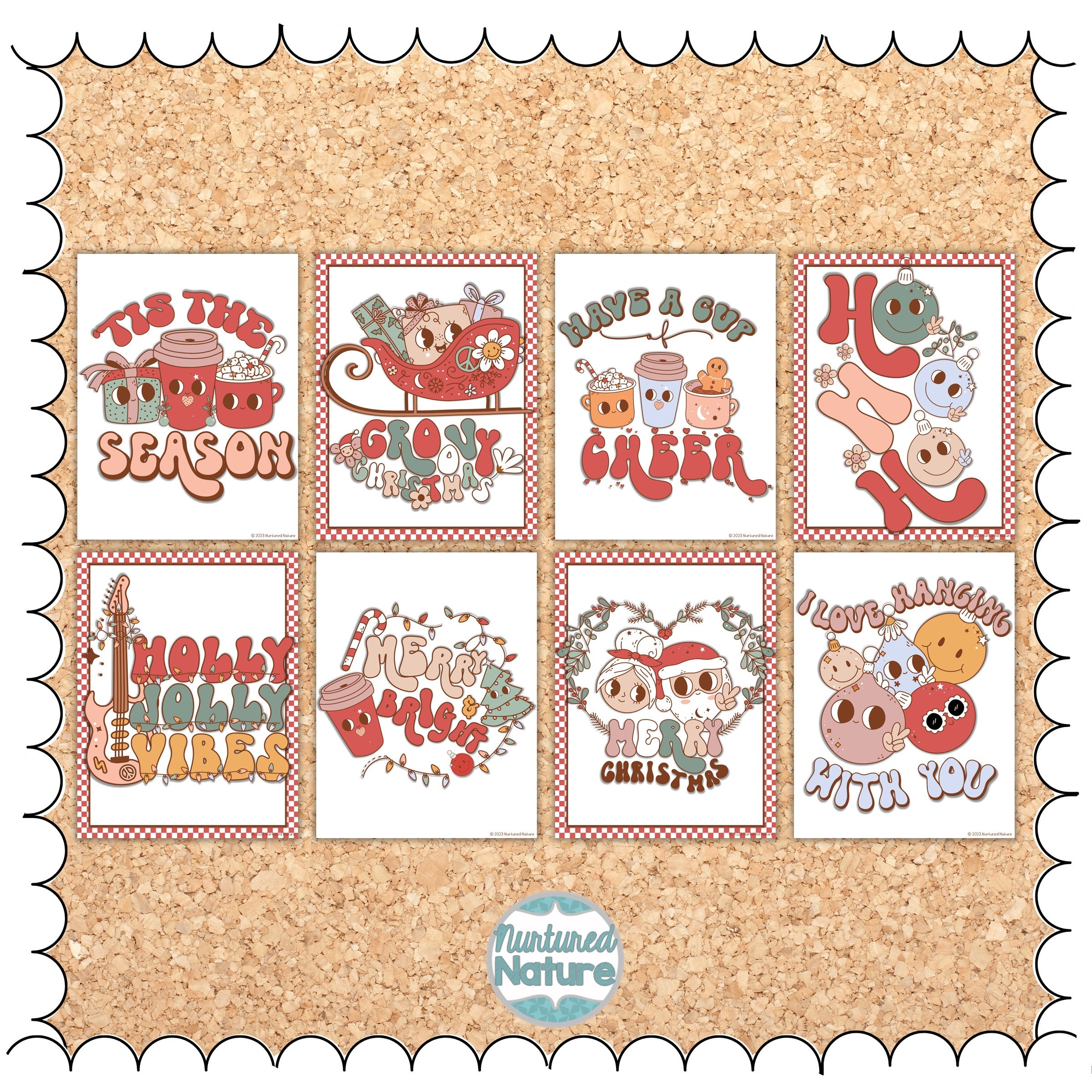 Christmas Bulletin Board Ideas, Winter Classroom Decor, Retro Christmas ...