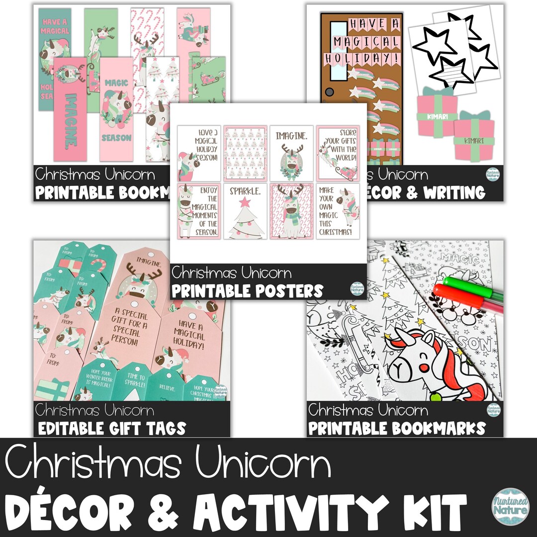 Unicorn Classroom Decor Kit Christmas, Christmas Decorations, Class ...