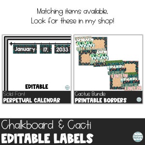 Classroom Labels Editable, Farmhouse Classroom Decor, Cactus Printable ...