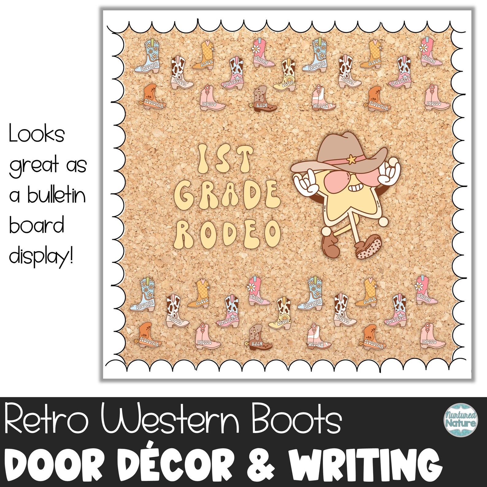 Retro Western Bulletin Board Kit, Western Theme Classroom Decor, Back ...