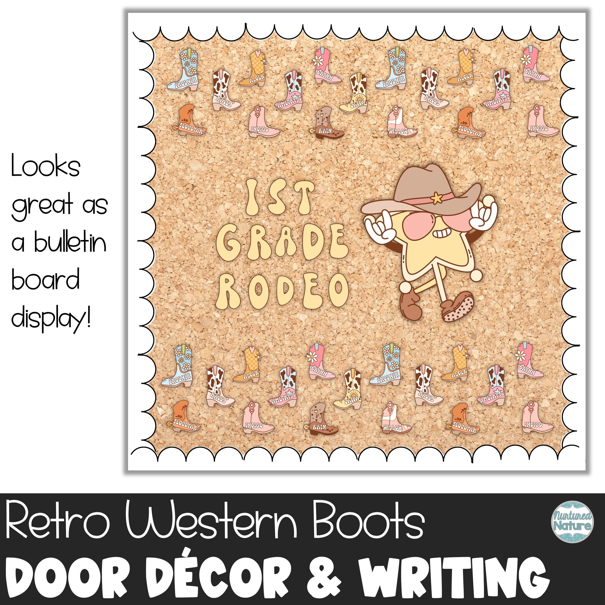 Retro Western Bulletin Board Kit, Western Theme Classroom Decor, Back ...