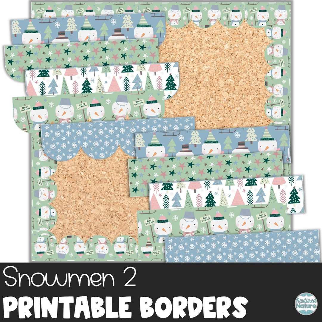 Winter Bulletin Board Border, Snowman Printable File, January Bulletin ...