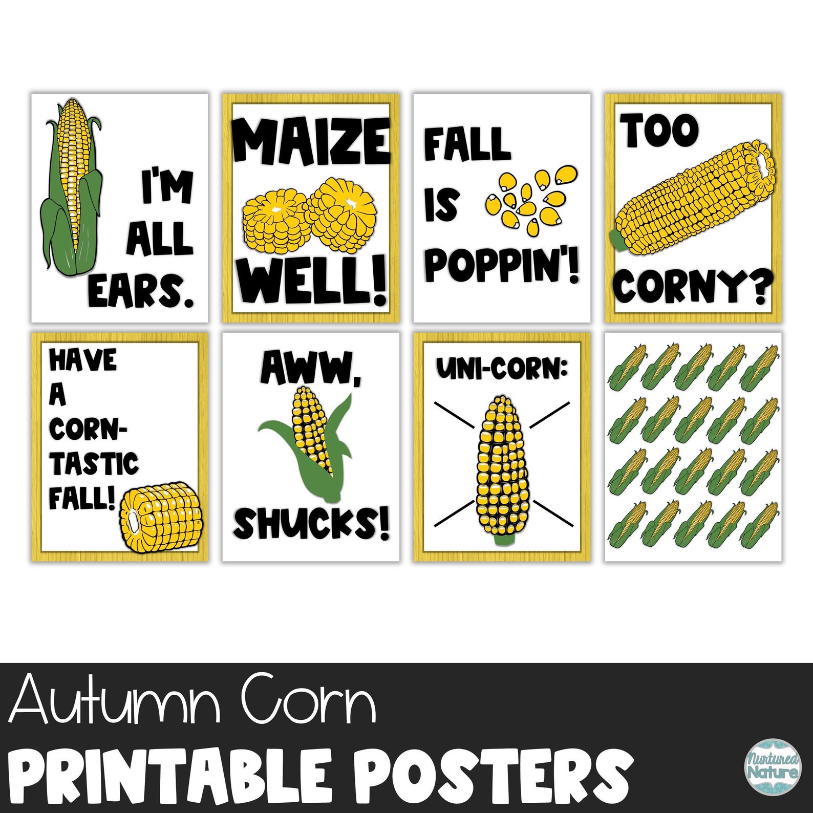 Fall Bulletin Board, Fall Classroom Decor, Corn Posters, Fall Festival ...