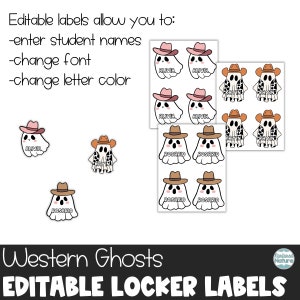 Editable Name Tags for School, Cowboy Ghost, Halloween Name Tags ...