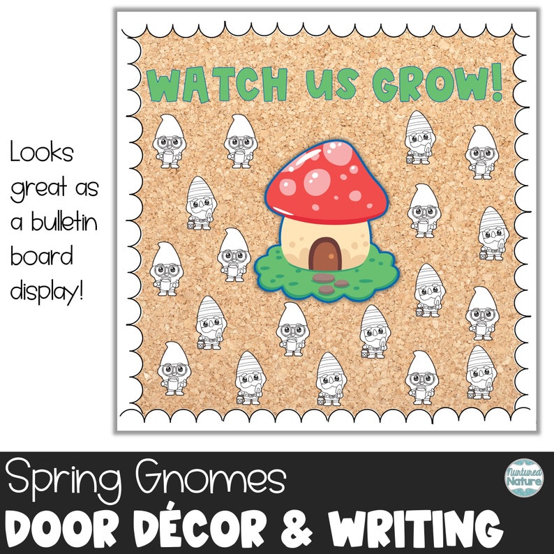 Spring Classroom Door Decor Gnomes for Spring Bulletin Board - Etsy