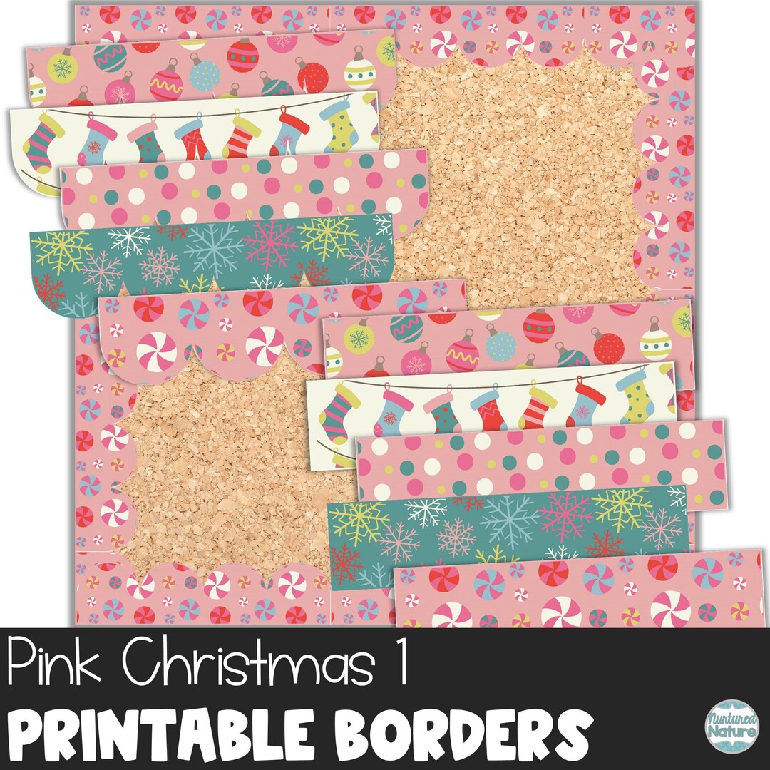 Christmas Bulletin Board Border, Candycore Printable, December Bulletin ...