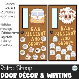 Spring Door Decor for Classroom, Sheep, Retro Classroom Decor Bundle ...