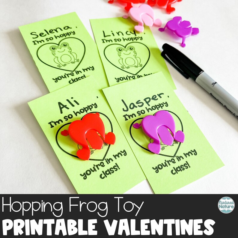Frog Valentine Printable, Frog Valentine Cards, Class Frogs, Valentine ...