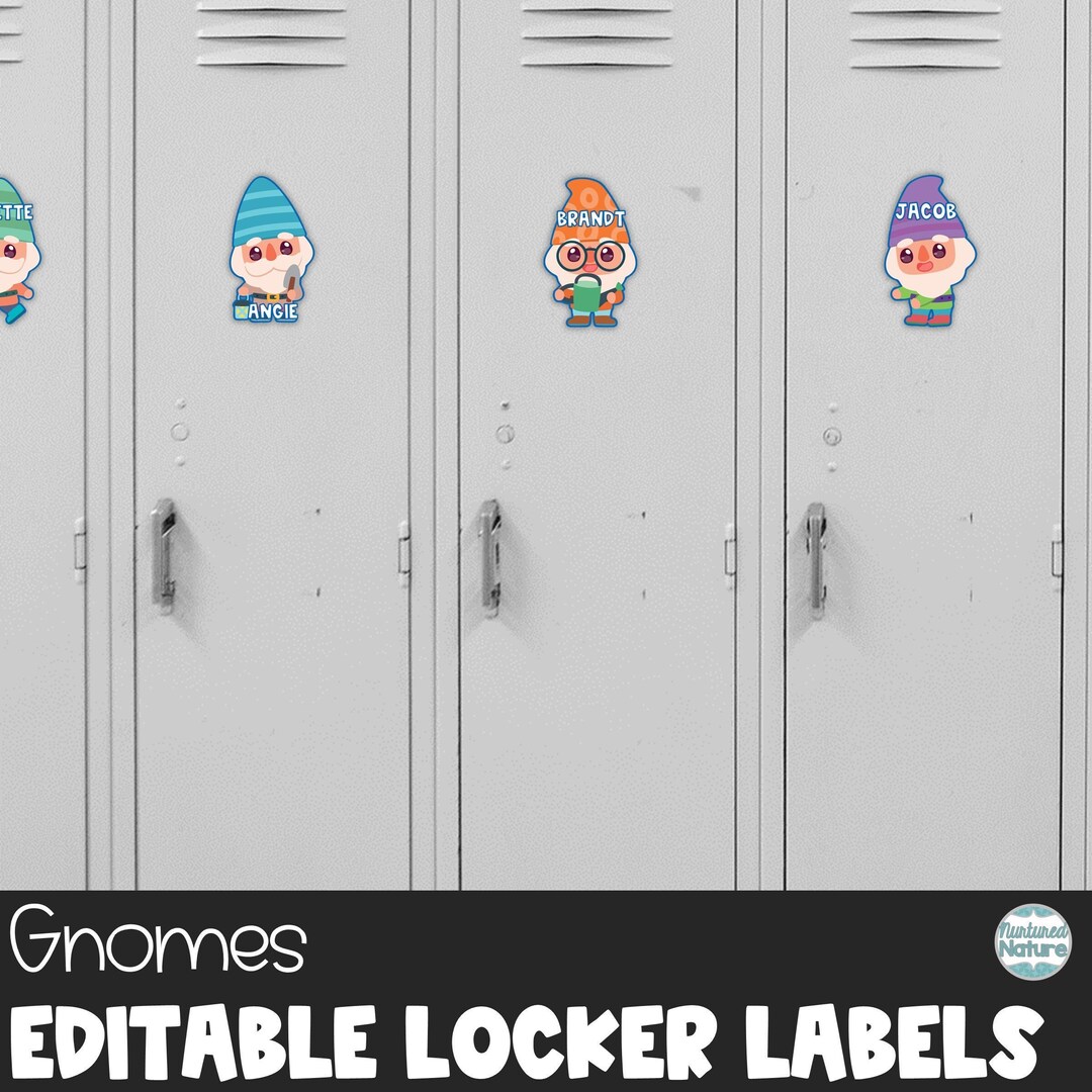 Cubby Tags, Gnome Theme, Mushroom Decor, Locker Label Set, Editable ...