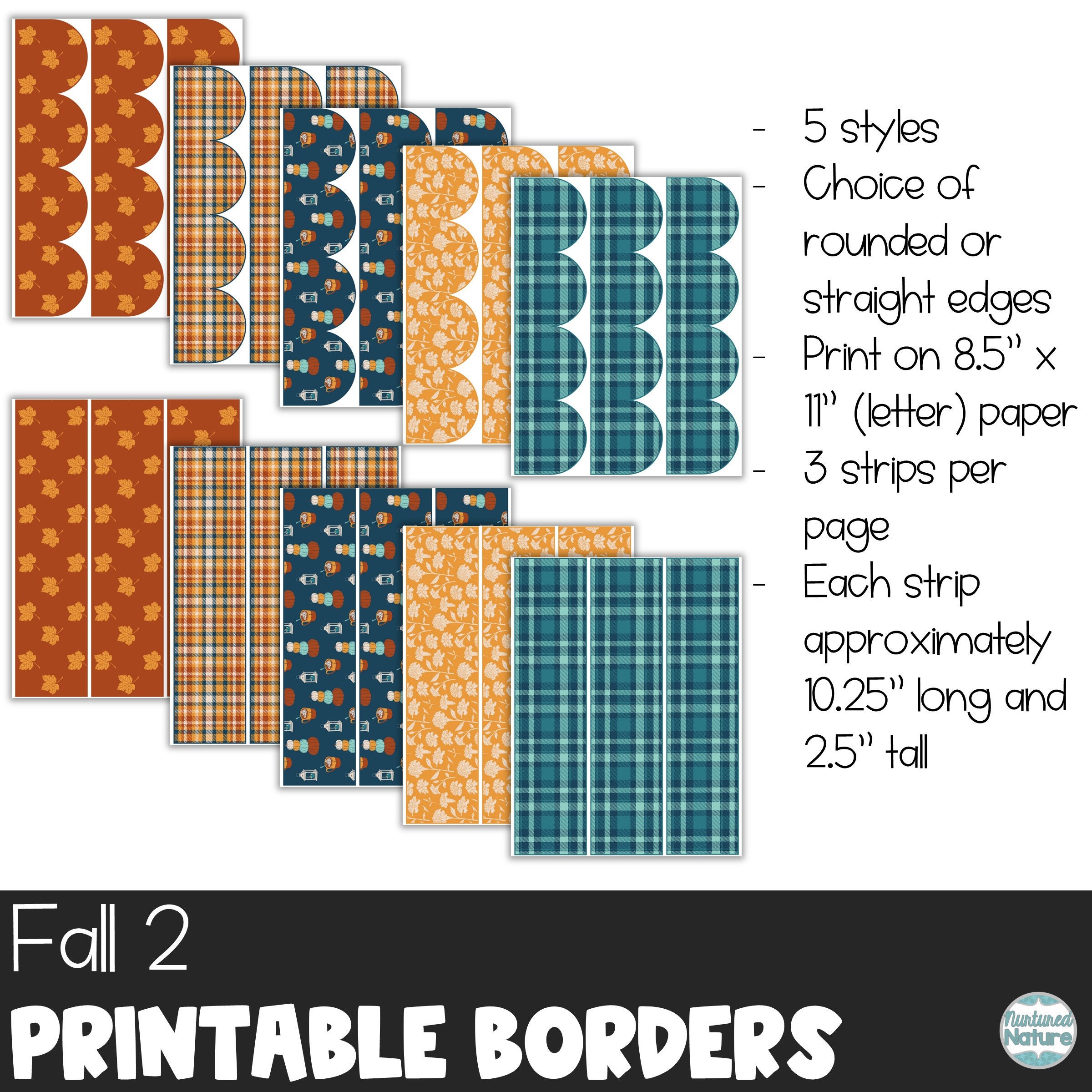 Printable Bulletin Board Borders Fall Classroom Decor - Etsy