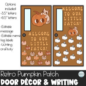 Fall Classroom Door Decor, Pumpkin Bulletin Board, Retro Halloween ...