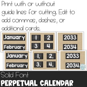 2024 Flip Calendar Classroom, 2024 Printable Calendar Display, Editable ...