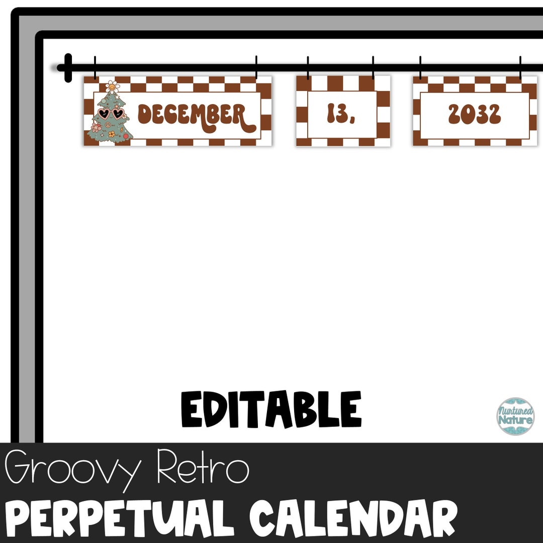 Editable Calendar, Classroom Flip Calendar Set, Retro Classroom Decor ...
