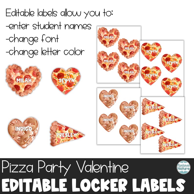 Cubby Tags, Pizza Party Decorations, Locker Label Set, Pizza Party ...