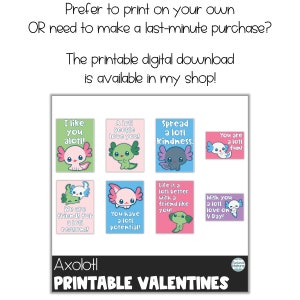 Axolotl Valentine’s Day Cards for Kids Classrooms, Valentines Day Party ...