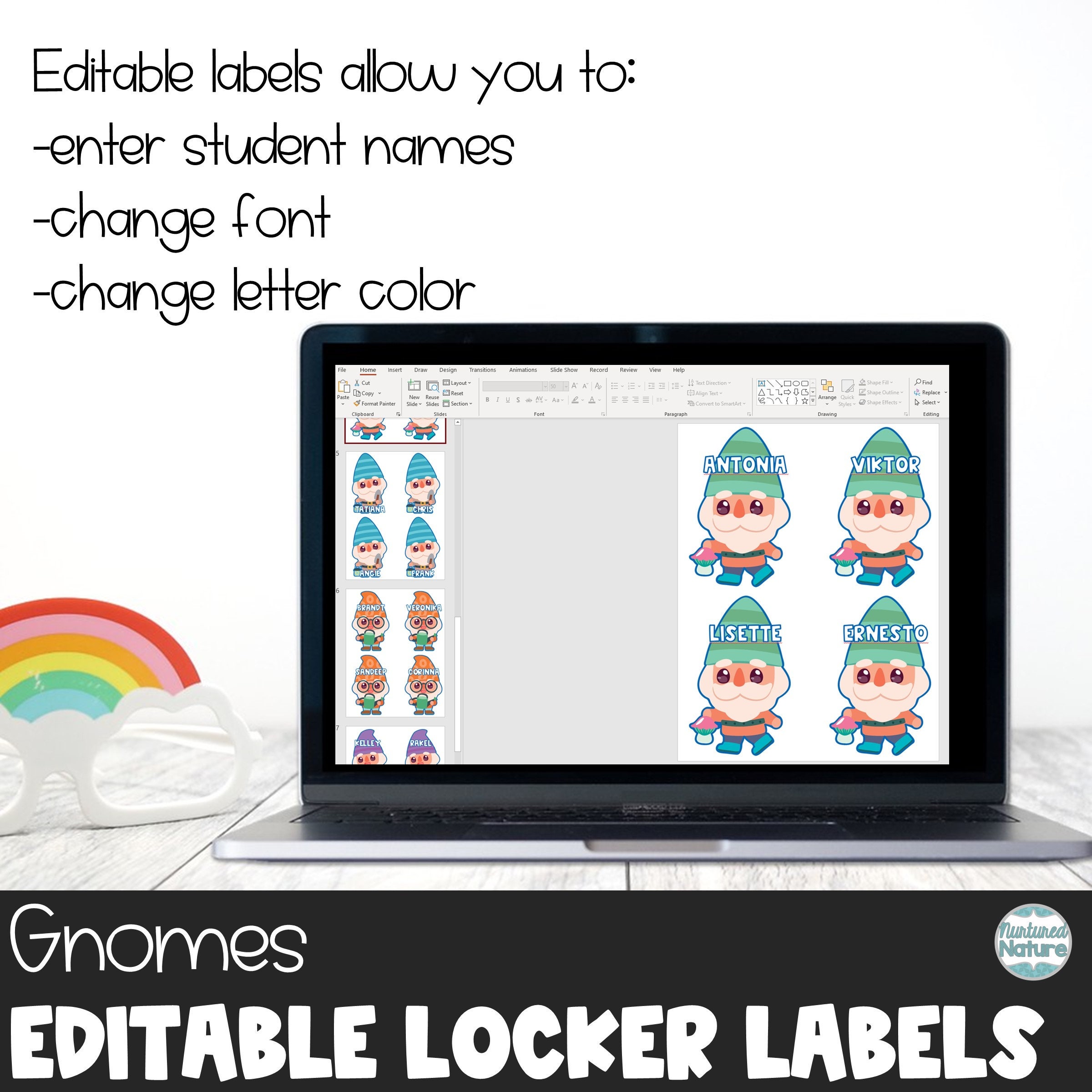 Cubby Tags, Gnome Theme, Mushroom Decor, Locker Label Set, Editable ...