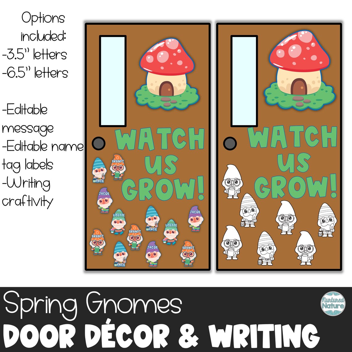 Spring Classroom Door Decor, Gnomes for Spring, Bulletin Board Kit ...