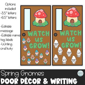 Spring Classroom Door Decor, Gnomes for Spring, Bulletin Board Kit ...