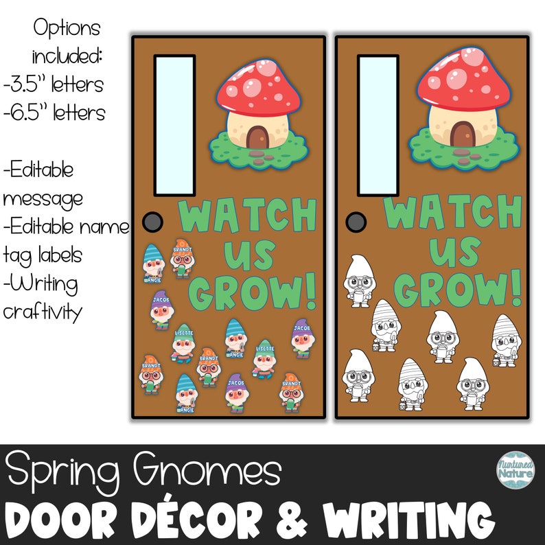 Spring Classroom Door Decor Gnomes for Spring Bulletin Board - Etsy