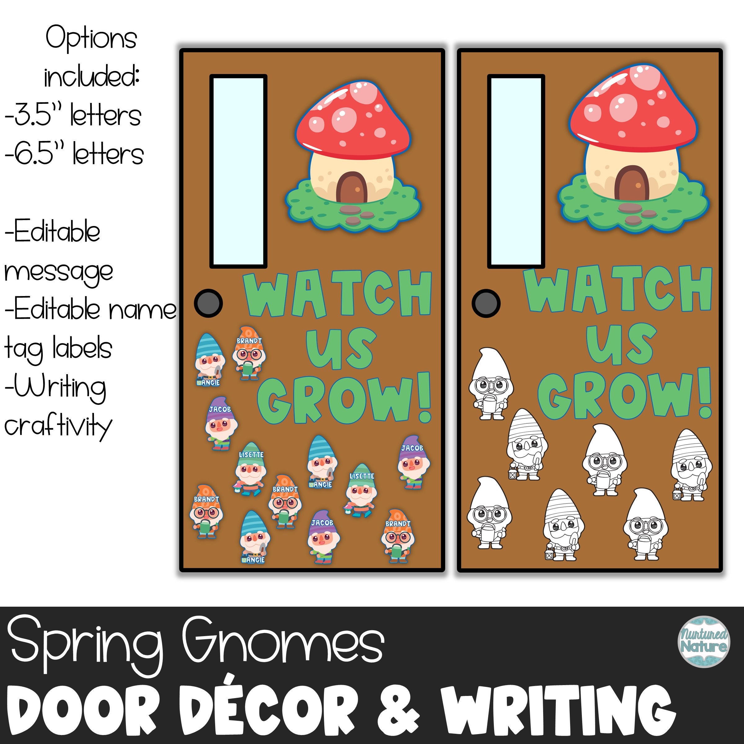 Spring Classroom Door Decor, Gnomes for Spring, Bulletin Board Kit ...