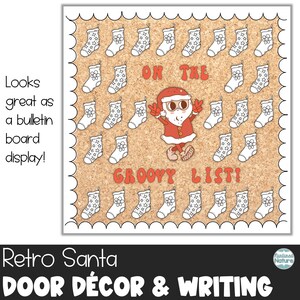 Christmas Classroom Door Decoration, Holiday Bulletin Board, Retro ...