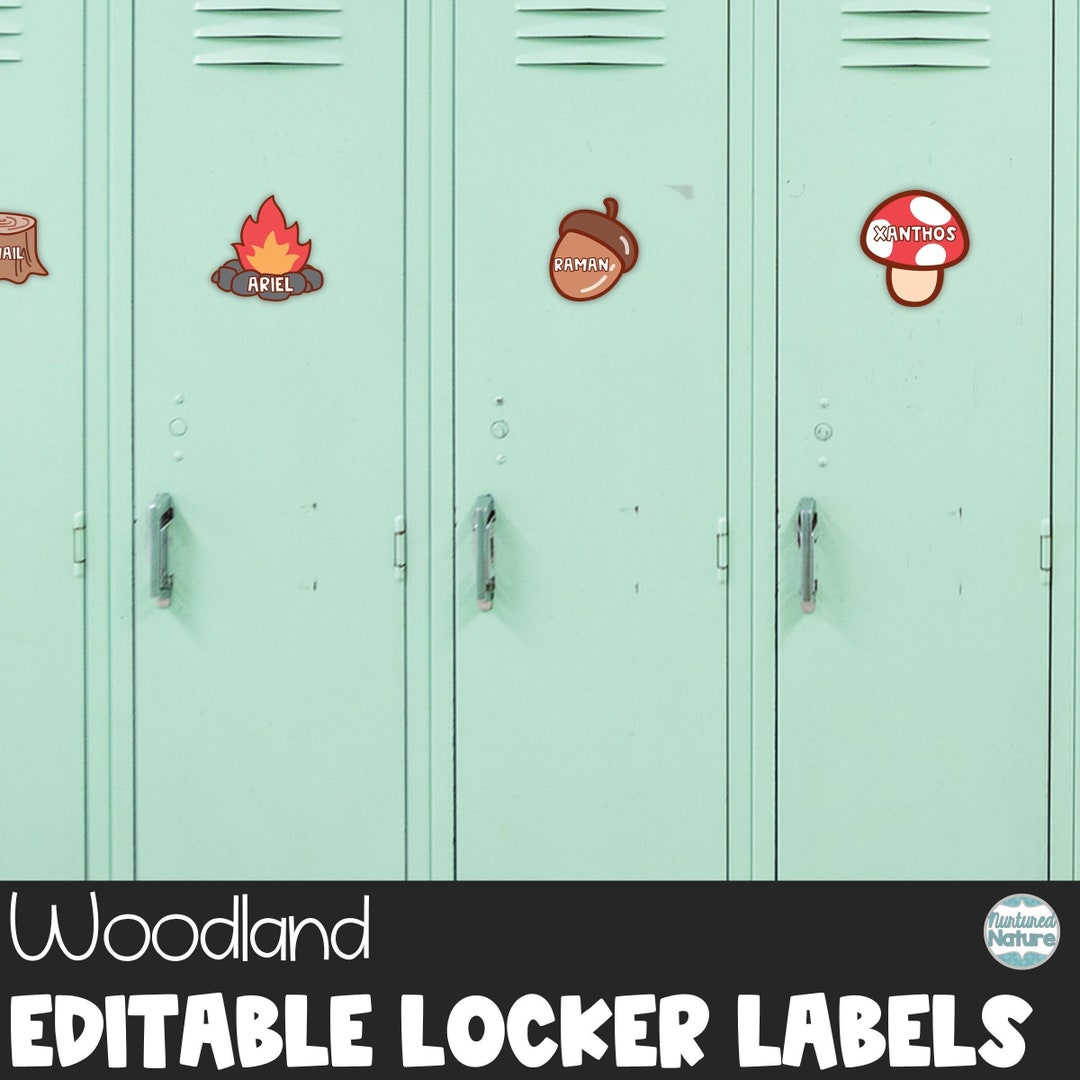 Cubby Labels, Woodland Theme Decor, Mushroom Theme Decor, Locker Label ...