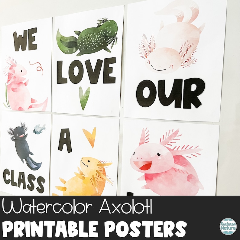 End of Year Bulletin Board Poster Display Axolotl Spring | Etsy