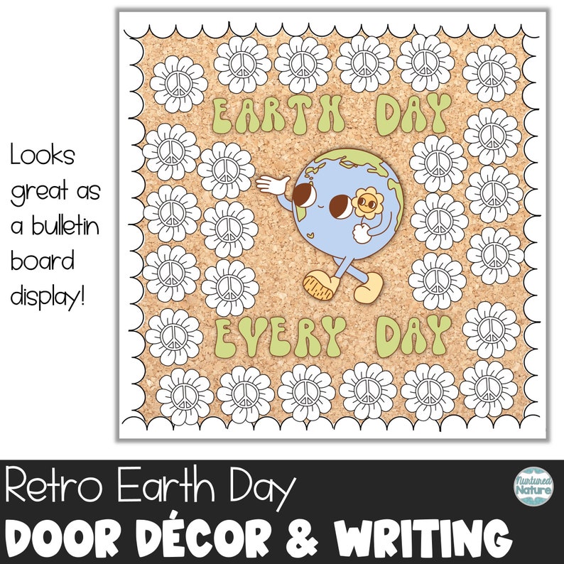 Earth Day Door Decoration Classroom, Retro Classroom Decor Bundle ...