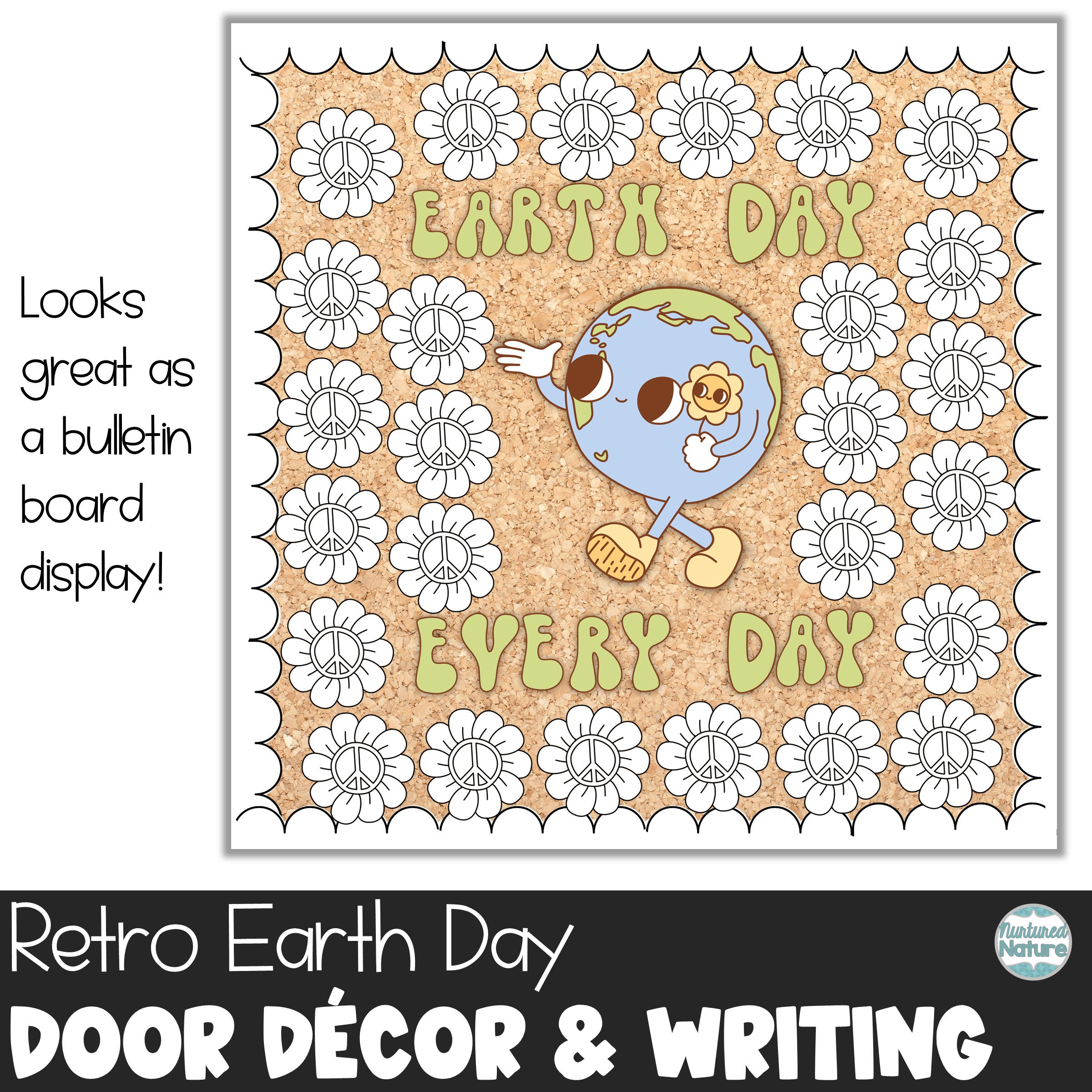 Earth Day Door Decoration Classroom, Retro Classroom Decor Bundle ...