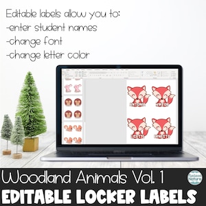 Cubby Labels, Woodland Theme Decor, Animal Theme Decor, Locker Label ...