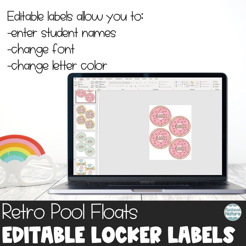 Editable Name Tags for School Retro Summer Cubby Tags - Etsy