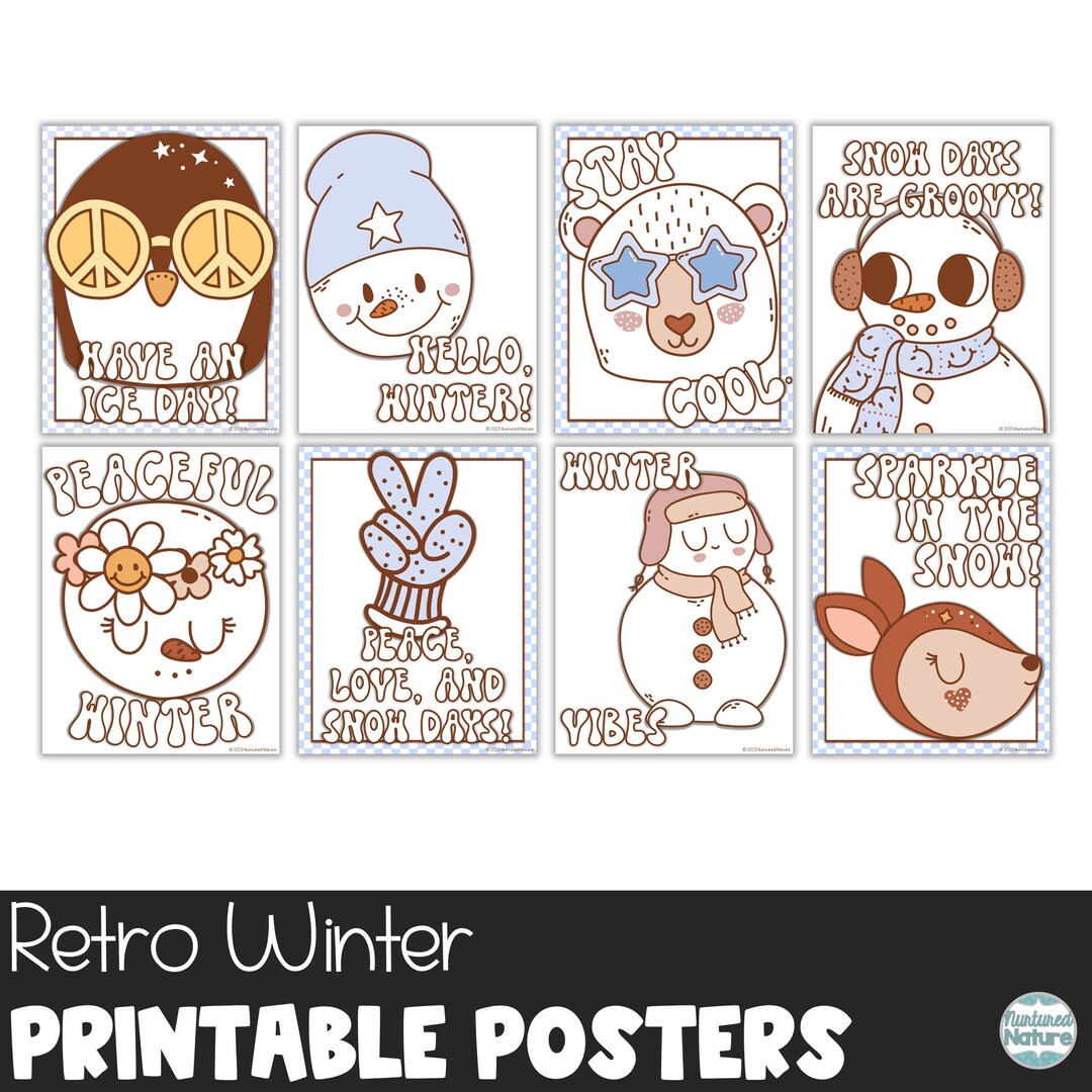 Retro Winter Bulletin Board Ideas, January Classroom Posters, Winter ...