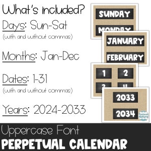 2024 Flip Calendar Classroom, 2024 Printable Calendar Display, 2024 ...