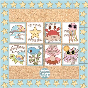 Printable Bulletin Board Border, Ocean Animals, Retro Summer Bulletin ...