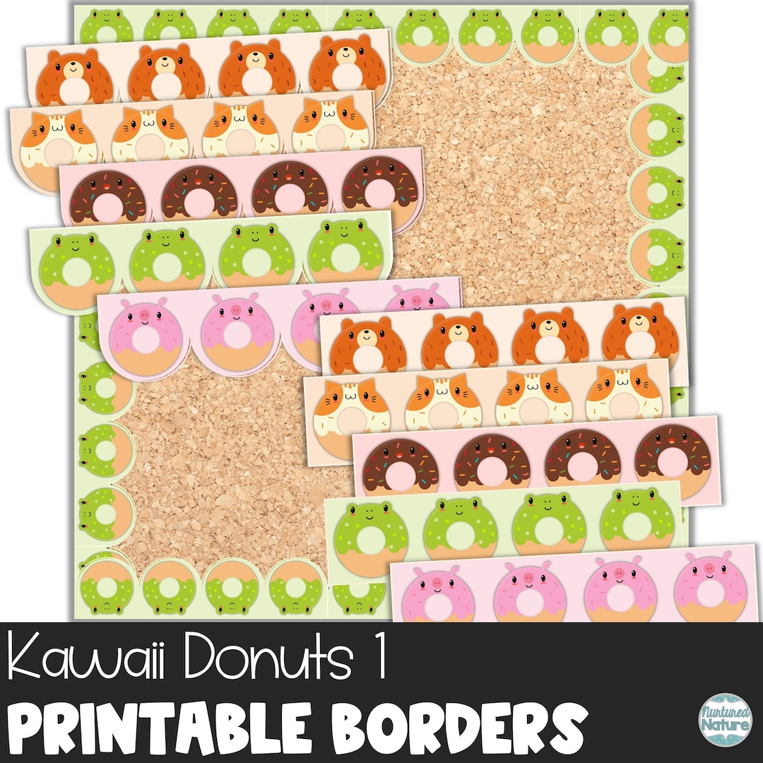 Printable Bulletin Board Border, Kawaii Donut, Donut Shop, Bulletin ...