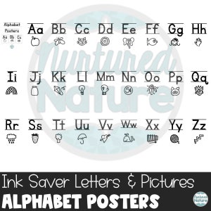 Lined Classroom Alphabet ABC Poster Set - Ink Saver Printable - Etsy