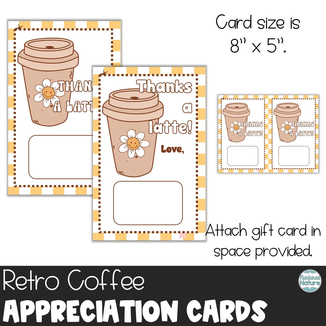 Teacher Appreciation Gift Card Holder Printable, Retro Coffee Lover ...