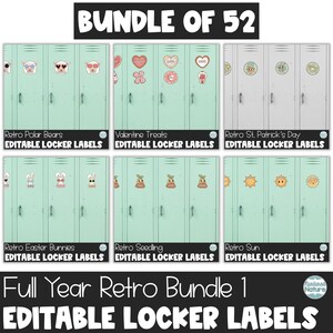 Editable Name Tags for School, Retro Cubby Tags, Back to School ...