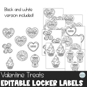 Editable Name Tags for School, Retro Valentine Download, Heart Cookies ...